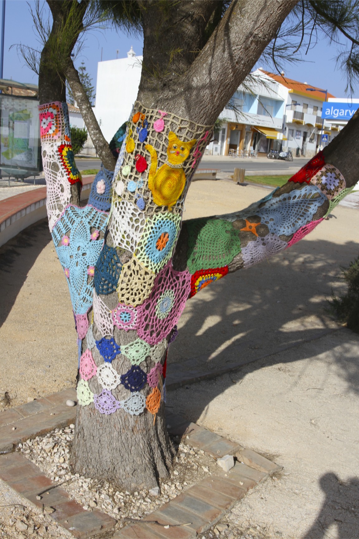 Yarn bombing, wool activism in Sagres – Notes from Camelid Country